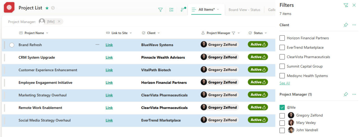 Project List - Microsoft Lists | LookBook 365