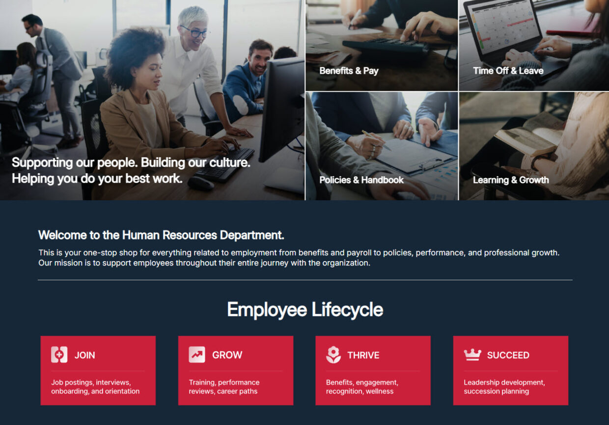 Human Resources SharePoint Site Example | LookBook 365