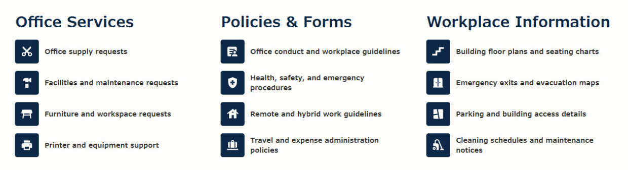 Office Administration SharePoint Site Example | LookBook 365